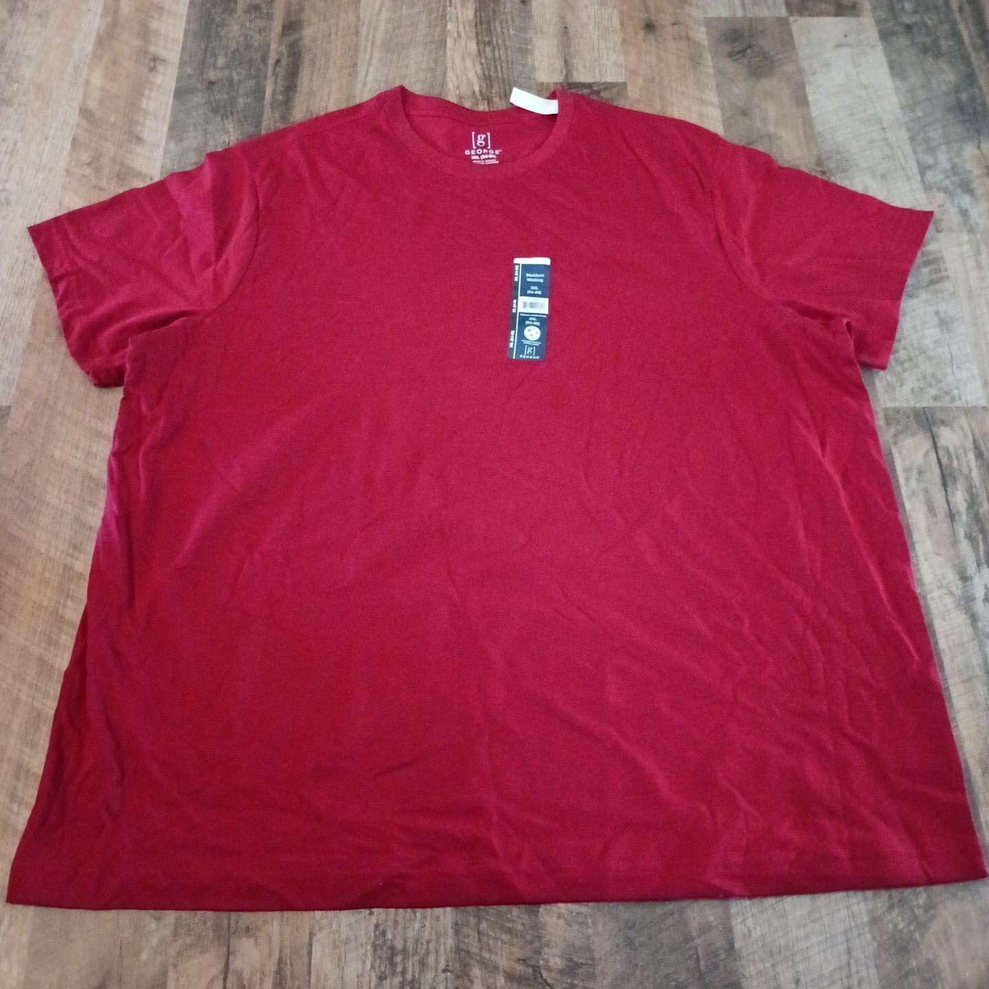 GEORGE T-Shirts Men's L (42-44) Red Moisture Wicking Crew Neck Short ...