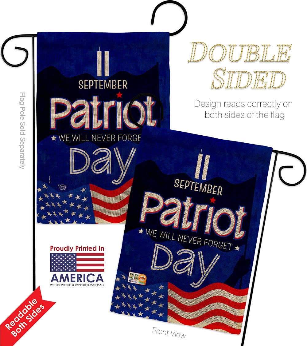 September Patriot Day Burlap Garden Flag - Pack Patriotic World Planet ...