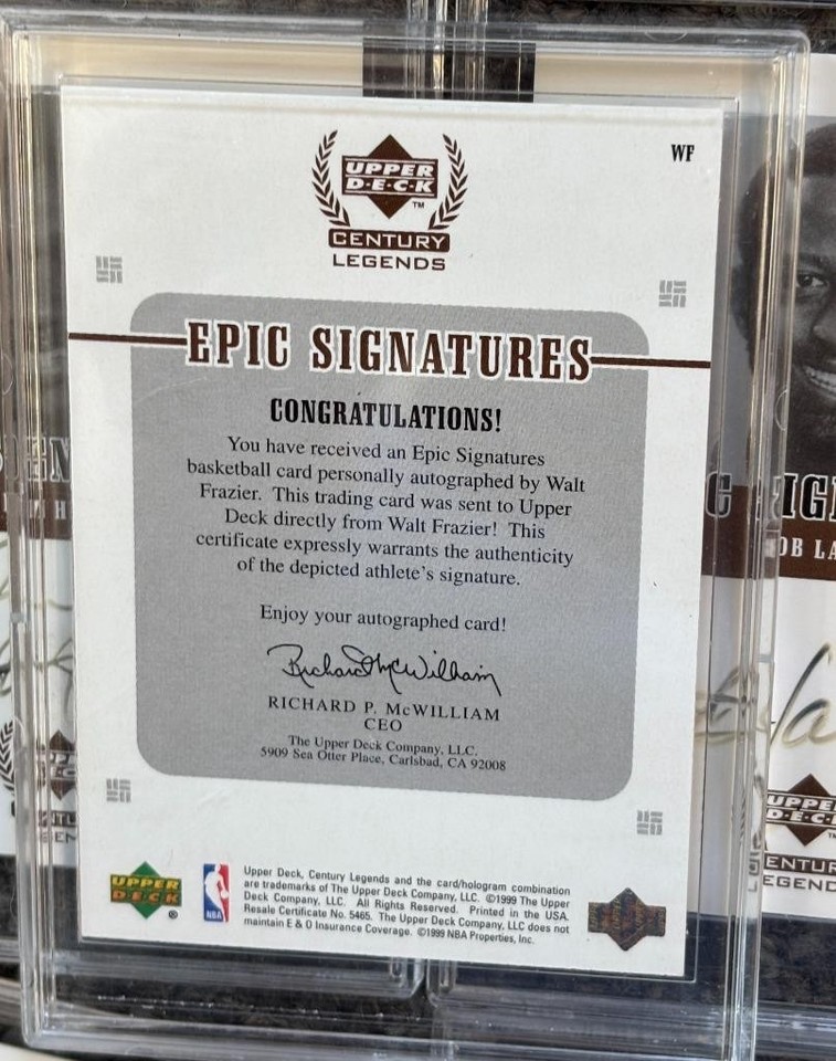 (16) 1999 Upper Deck Epic Signatures Basketball Signed Cards - Hall of ...