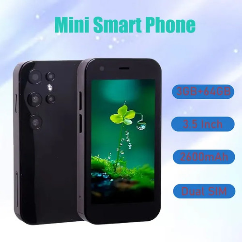 Compact Backup Phone 3.5' HD Mini Android Unlocked 3GB+64GB Dual SIM 3 ...
