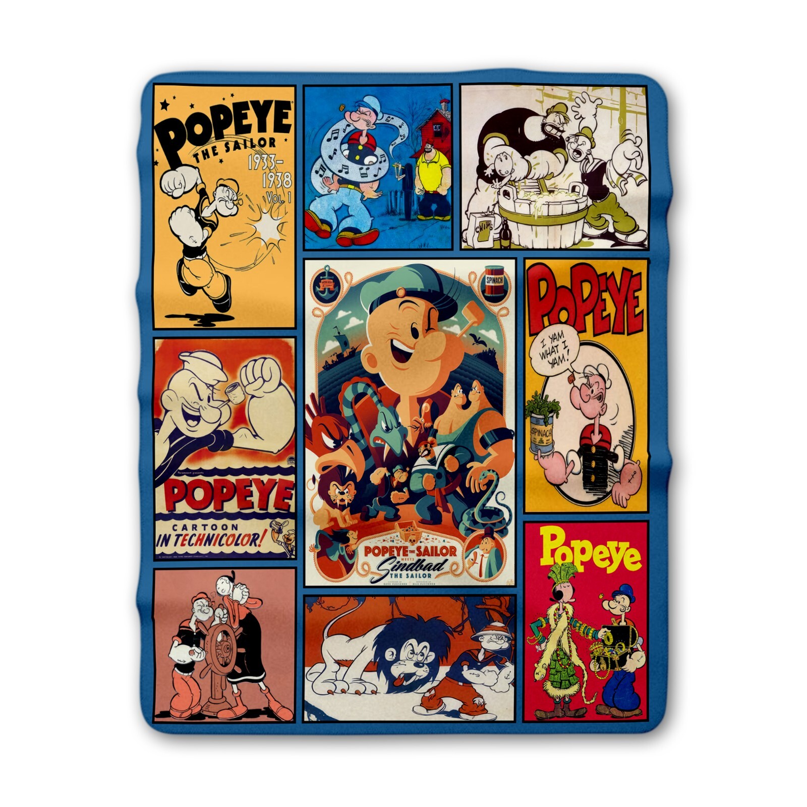 Popeye Blanket, Popeye the Sailor Cartoon Fleece, Sherpa Blanket Soft and Cozy | eBay