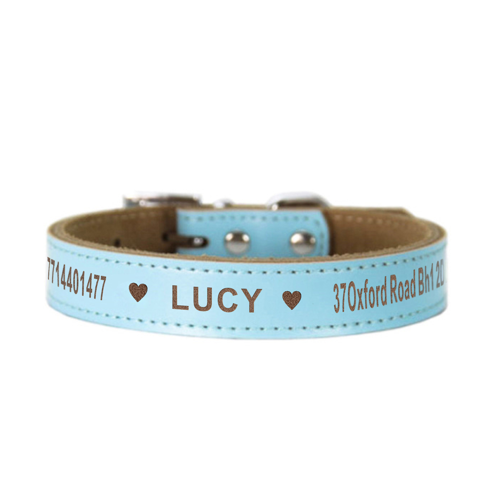 Personalised Leather Dog Collars Engraved Name Collar Adjustable Pet ...