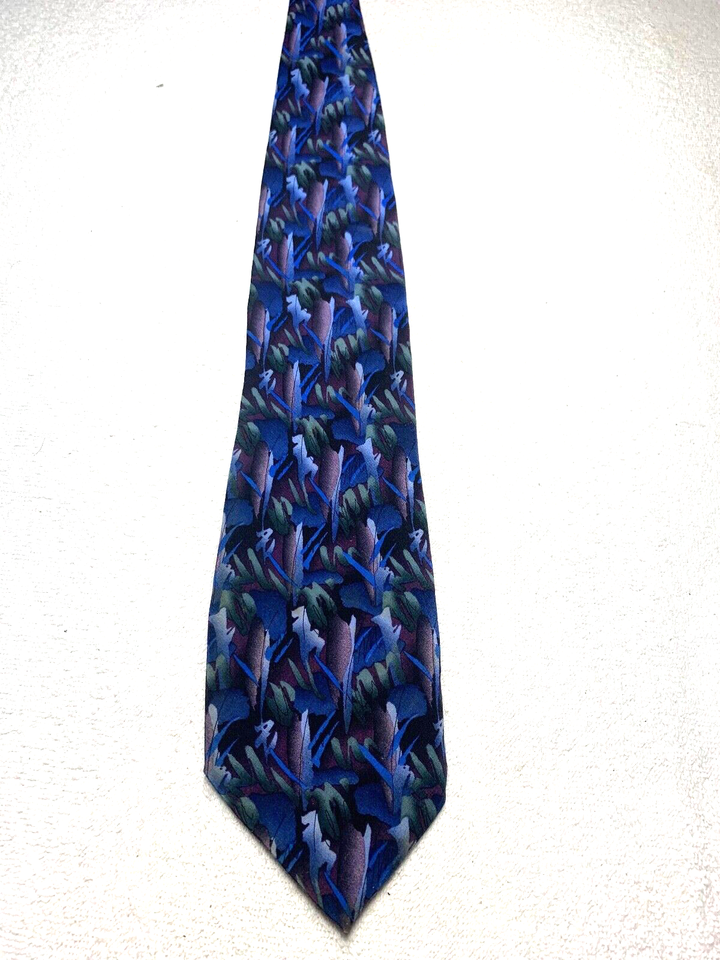 J GARCIA MENS TIE BURGUNDY BLUE GRAY OAK TREE 4 X 61 | eBay
