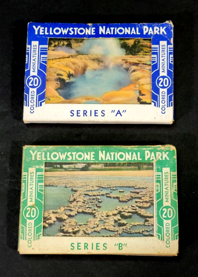 Yellowstone National Park - 40 Colored Miniature Views (2) Sets "A" "B ...