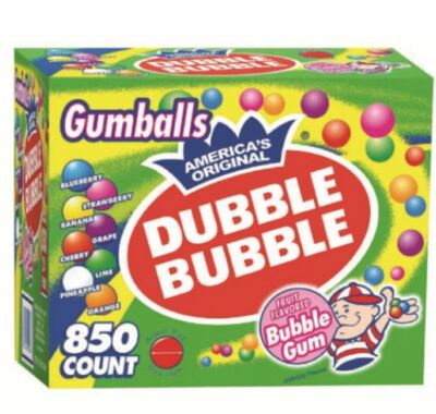 Free S&H!! Dubble Bubble Gum 1 Inch Gumballs 850 count Box Gum Ball 8 ...