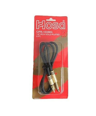 Hosa CPR 103MG Gold Plated RCA- 1/4in TS Mono Cable 3 feet - New, Free ...