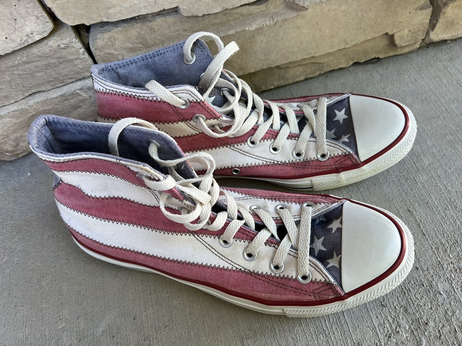 All Star CONVERSE USA AMERICAN FLAG HIGH TOP SNEAKERS… - Gem