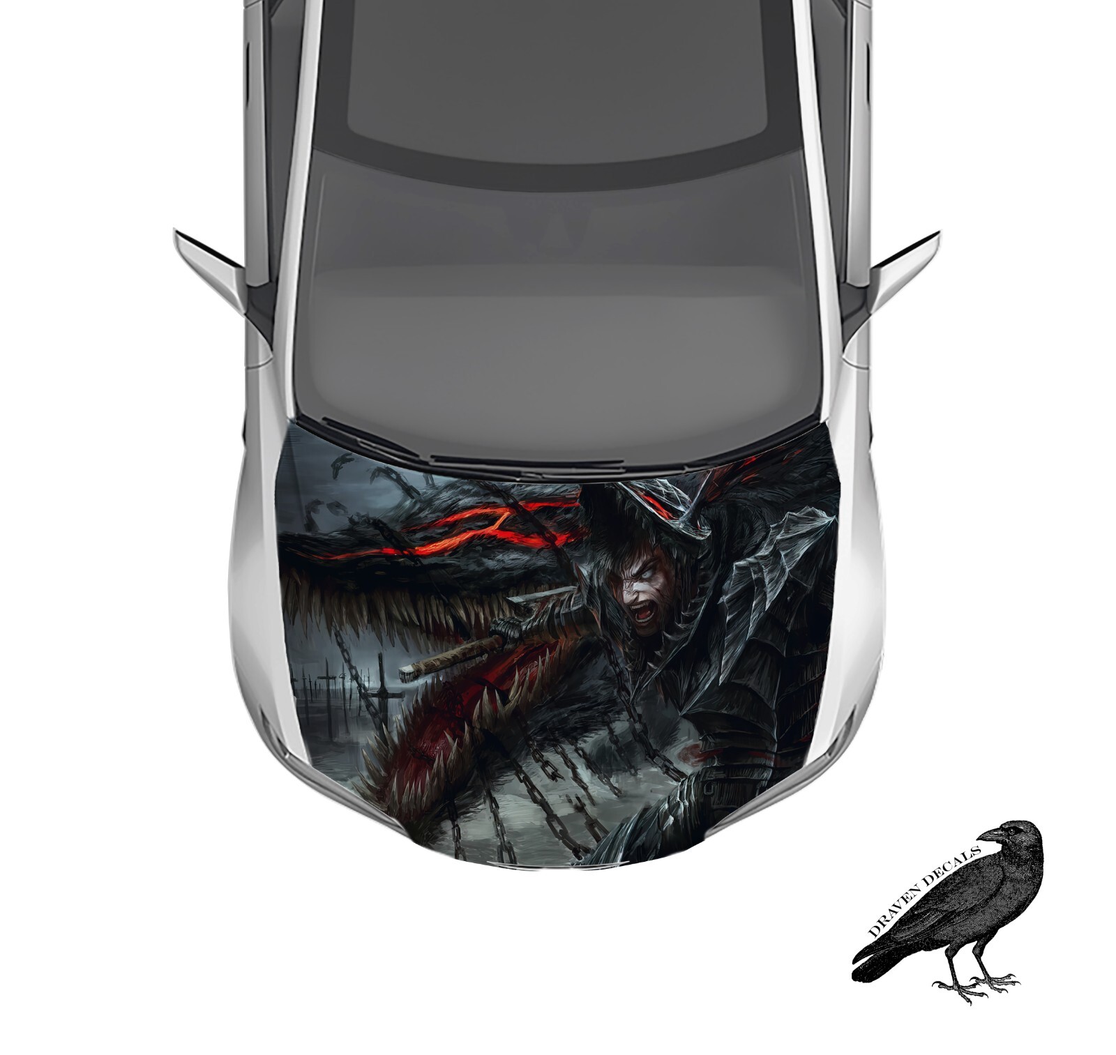 Guts Berserk 02 Anime Hood Wrap Weatherproof Vinyl Car Decal 50" X 65 ...