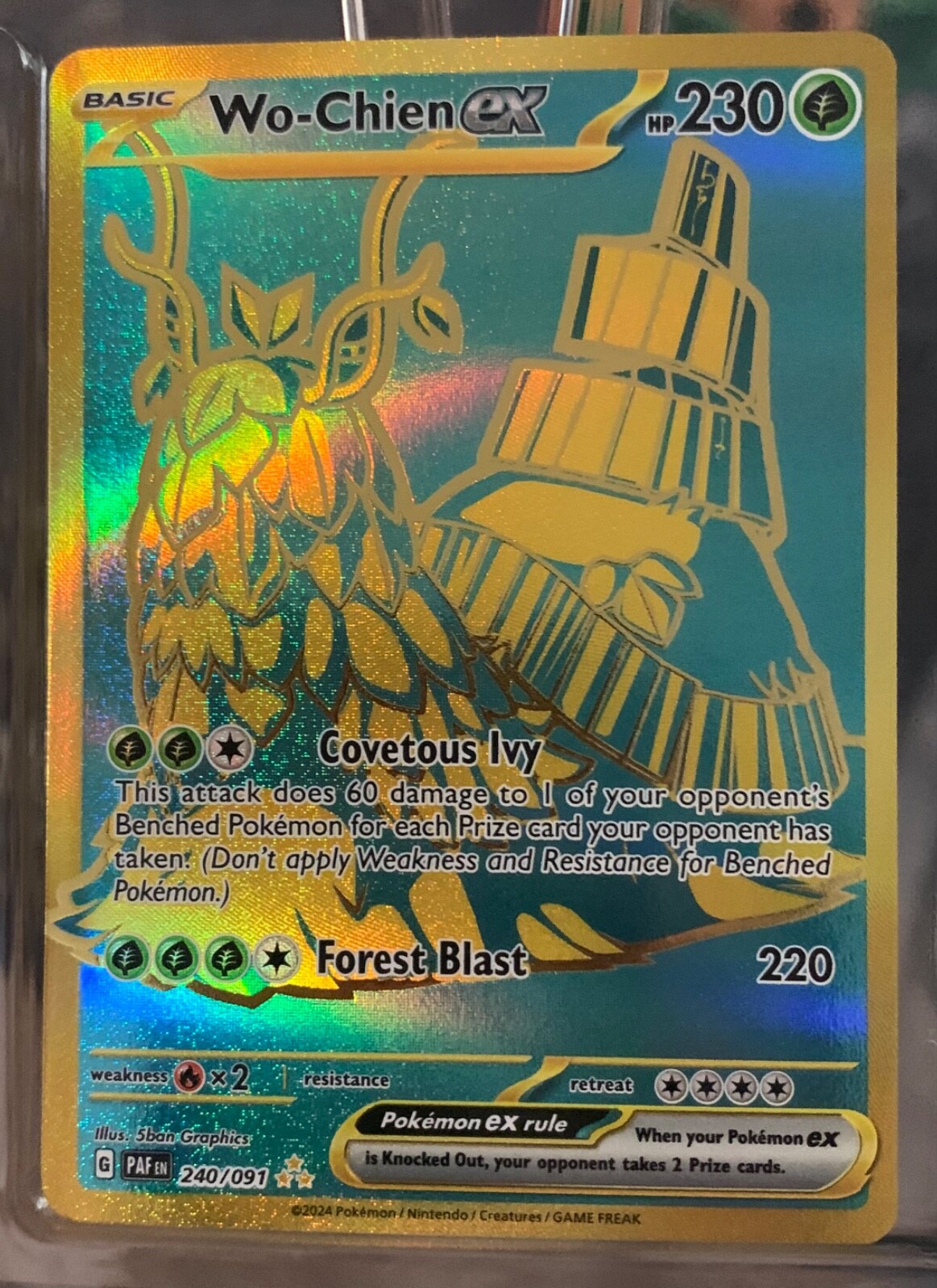 Wo Chien ex 240/091 Holo Gold Hyper Rare - Paldean Fates - Pokémon TCG ...