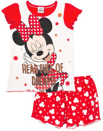 Disney Minnie Mouse Pyjamas Girls T-Shirt & Shorts Pajama PJ Set | eBay