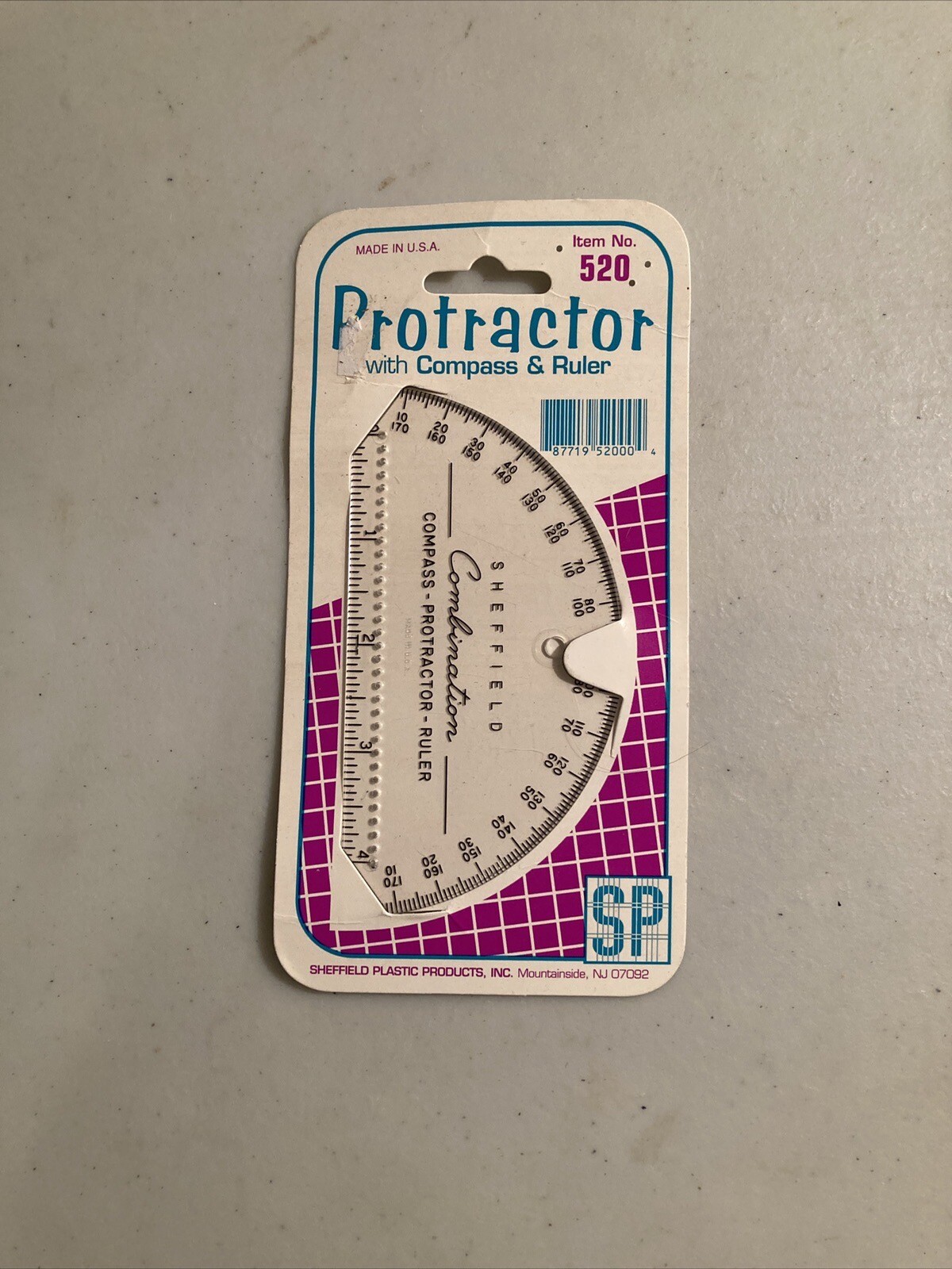 RARE Made In USA Sheffield Combination 6 Inch Compass • Protractor ...