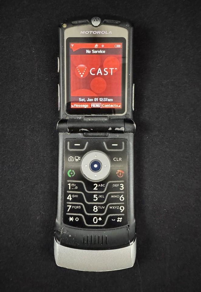 Motorola RAZR Silver V3M Cell Flip Phone | eBay