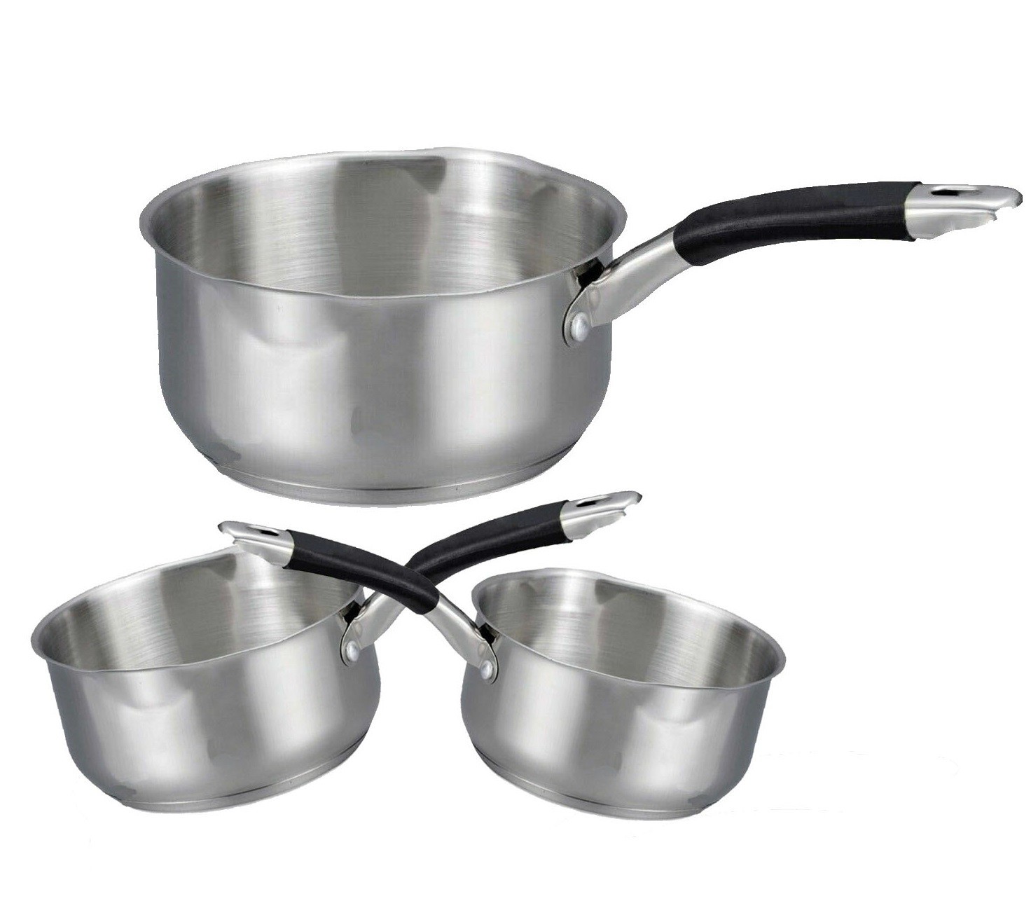 Induction Milk Pan Stainless Steel With 2 Double Pouring Lips Soft ...