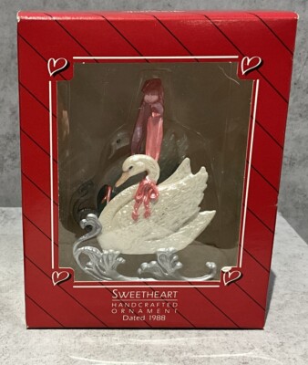 Hallmark 1988 Keepsake Ornament Sweetheart White Swan Sled Sleigh | eBay