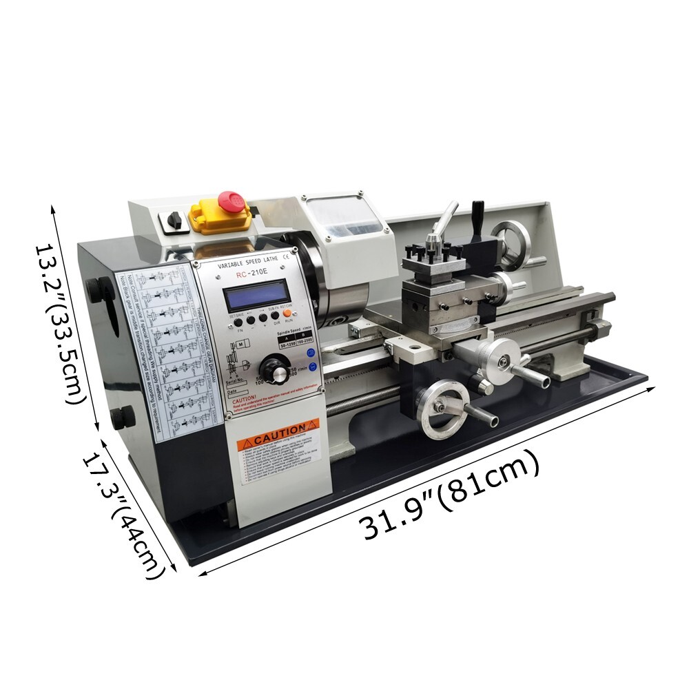 RC-210E High Precision Mini Metal Lathe 110V Horizontal Four-station ...