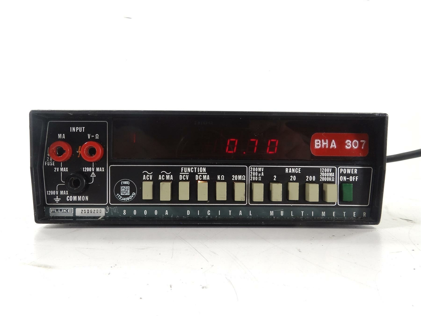 Fluke 8000A/BU Digital Multimeter PORTABLE TABLETOP TEST - Free ...