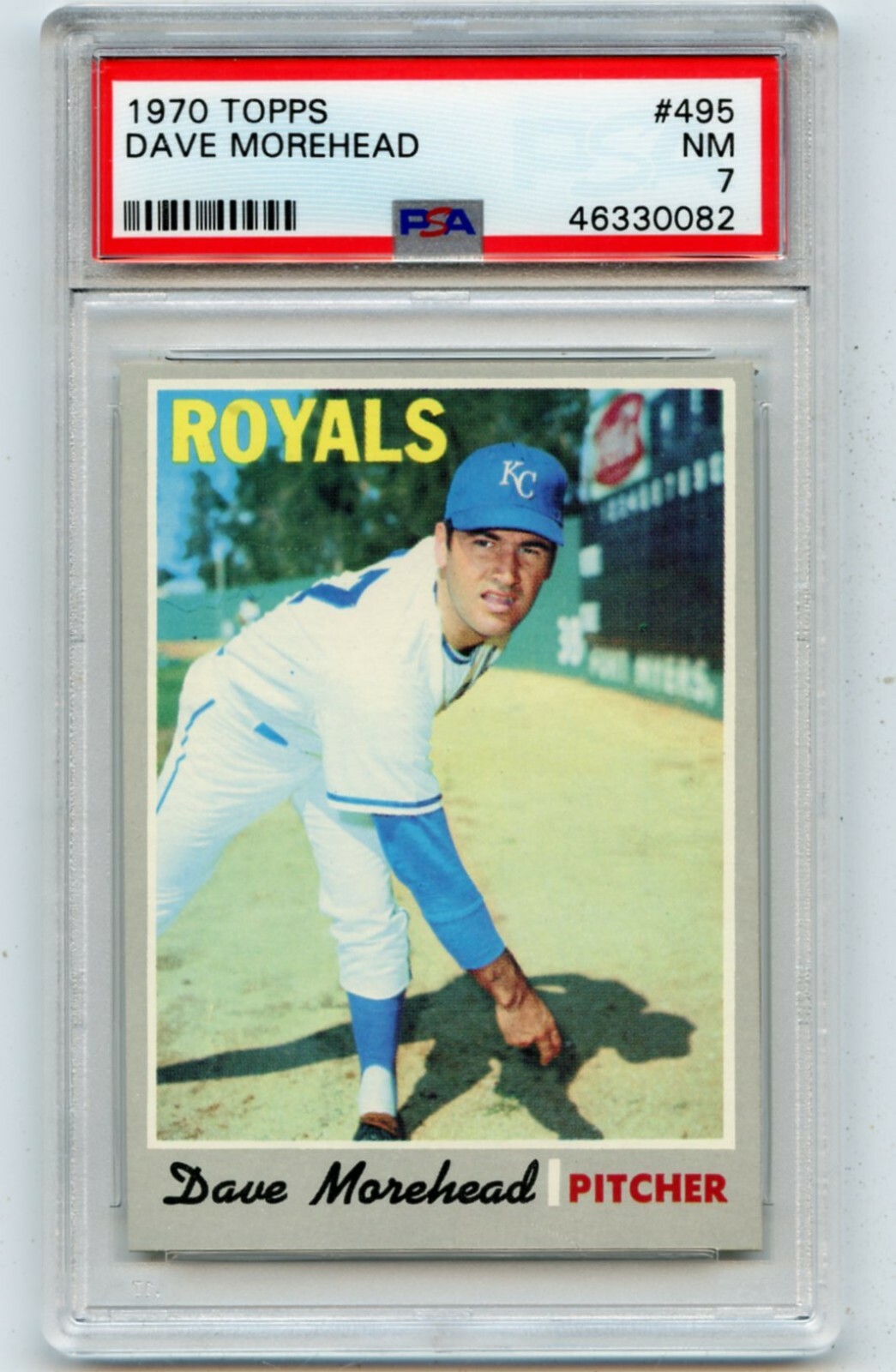 1970 TOPPS BASEBALL #495 DAVE MOREHEAD, KANSAS CITY ROYALS - PSA 7 NM ...