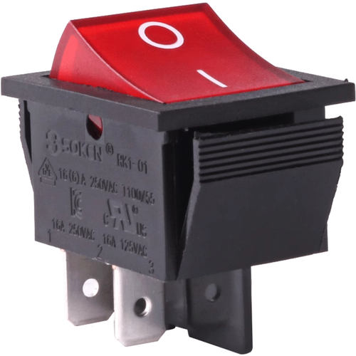 3PCS SOKEN RK1-01 4-Pins 2-Positions Rocker Switch Red Light 16A/250VAC ...