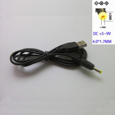 USB to DC plug 4.0*1.7mm Power Adapter Cable Lead 0.8m Charge only for ...