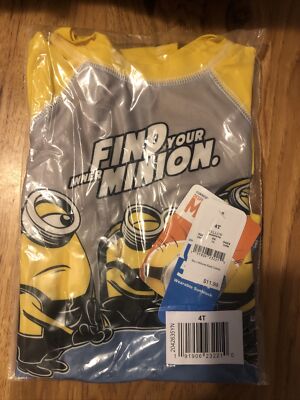 Despicable Me Minion Rash Guard Swim Shirt Built In UPF Protection Size ...