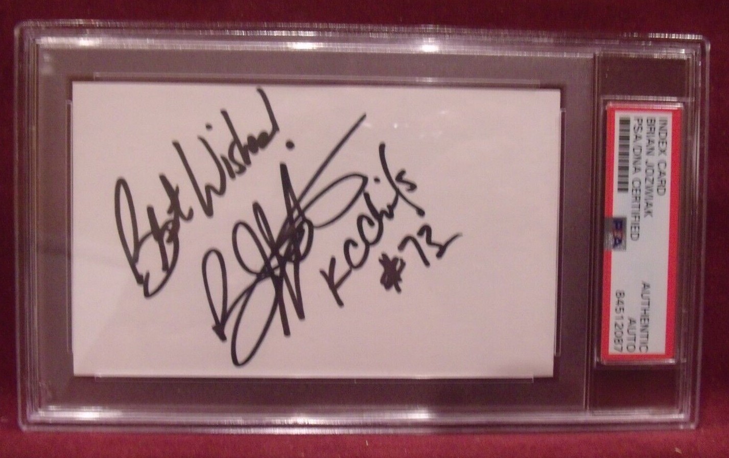 BRIAN JOZWIAK KANSAS CITY CHIEFS HAND SIGNED CUT SIGNATURE AUTO SLABBED ...