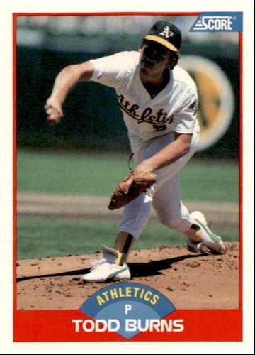 1989 Score Baseball Card Todd Burns Rookie Oakland Athletics #465 | eBay