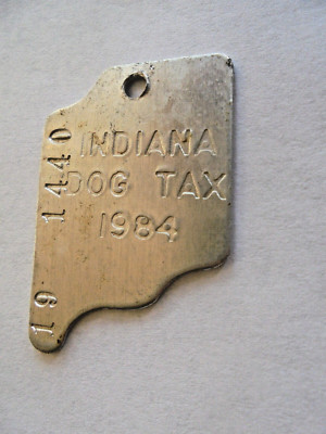 Vintage 1984 Aluminum Indiana Dog Tax Tag | eBay