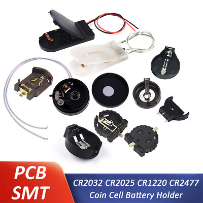PCB SMT Coin Cell Battery Holder 3V/6V Socket Case CR2032 CR2025 CR1220 ...