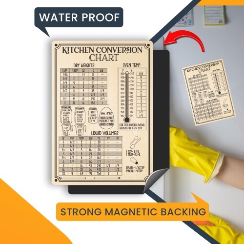 Magnet Me Up Large Rustic Kitchen Conversion Chart, 5x7.5 Magnet Decal ...