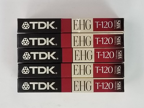 5 TDK EHG Extra High Grade T-120 Blank VHS Tape Super Avilyn Technology ...