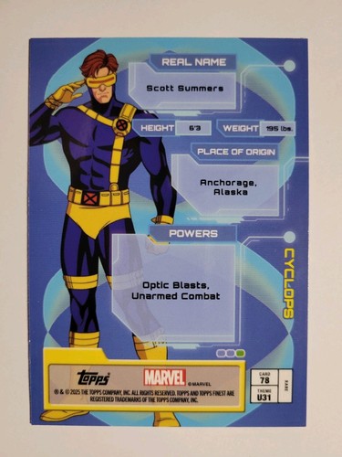 Topps Finest X-men 97 Cyclops Ultimates Gold Parallel Rare 2025 | eBay