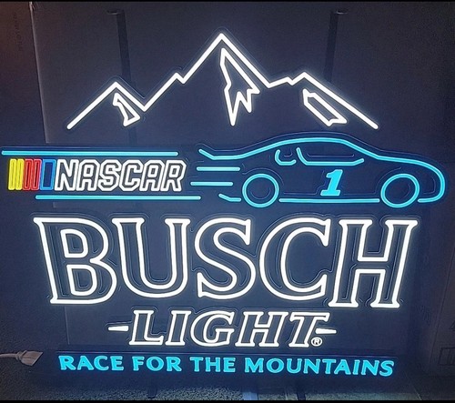 BUSCH LIGHT BEER NASCAR RACING ROSS CHASTAIN #1 RACE CAR LED LIGHT UP ...