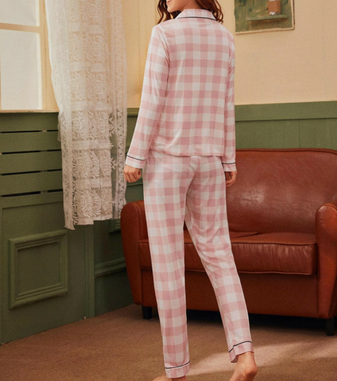 Ladies Nightwear Pyjamas Sets 100% Cotton flannel Check brushed Comfort ...