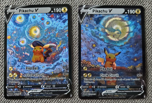 ART CARDS Pokemon Pikachu V Starry Night Van Goh Illustration Immersive ...