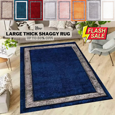 Extra Large Thick Shaggy Rug Soft Living Room Bedroom Carpet Hallway ...