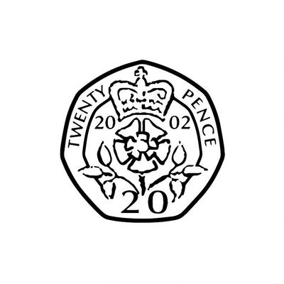 X11951 UK Currency 20p twenty pence - Self inking teacher reward ...