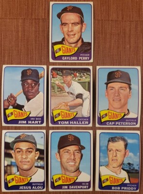 1965 Topps Giants Baseball Cards Gaylord Perry Alou SP Haller Peterson ...