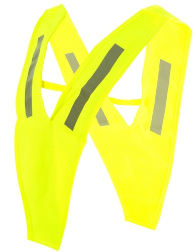 DOSSARD GILET JAUNE DE SECURITE FLUO en V - bandes réfléchissantes | eBay