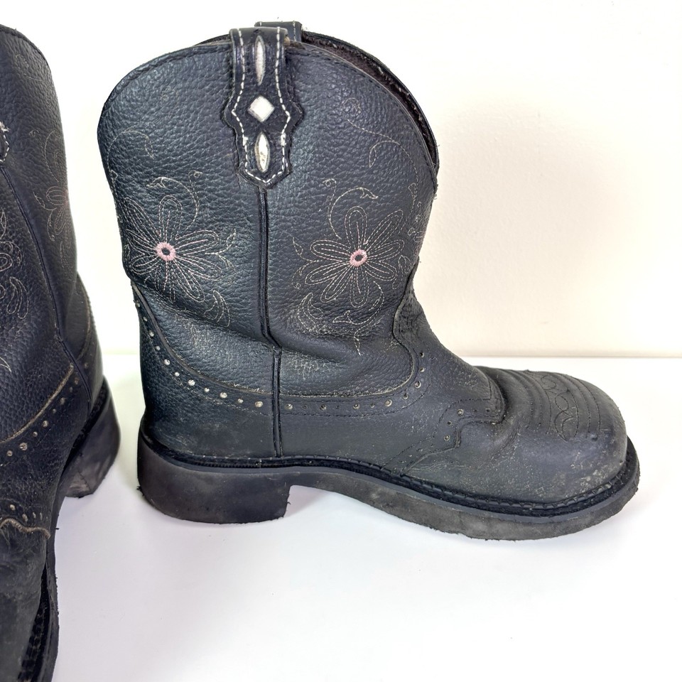 Justin Gypsy Steel Toe Cowboy Boots Women's 7B Wanette Black Western ...