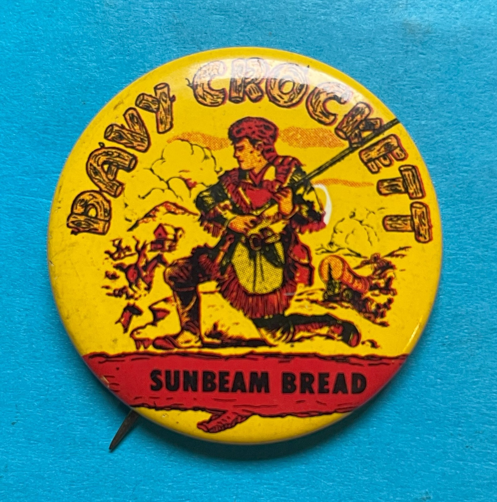 1950'S Davy Crockett Sunbeam Bread Advertising Western Pin Coin Button ...