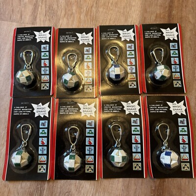 VTG Magic Snake Cube Rubik 1970s Puzzle Brain Teaser Keychain Mini ...