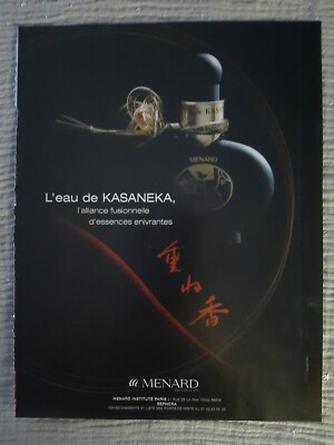 Publicité papier Parfum. Perfume Ad Menard l'eau de kasaneka de 2004 | eBay