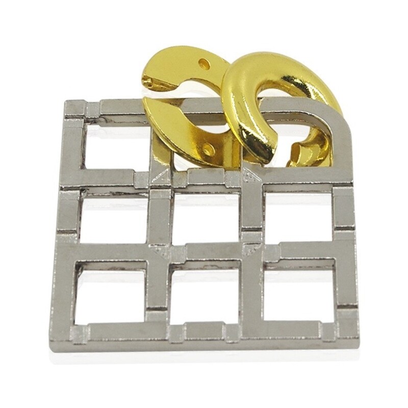 IQ Challenge Lock Toy Brain Teaser LuBan KongMing Interlocking Game ...