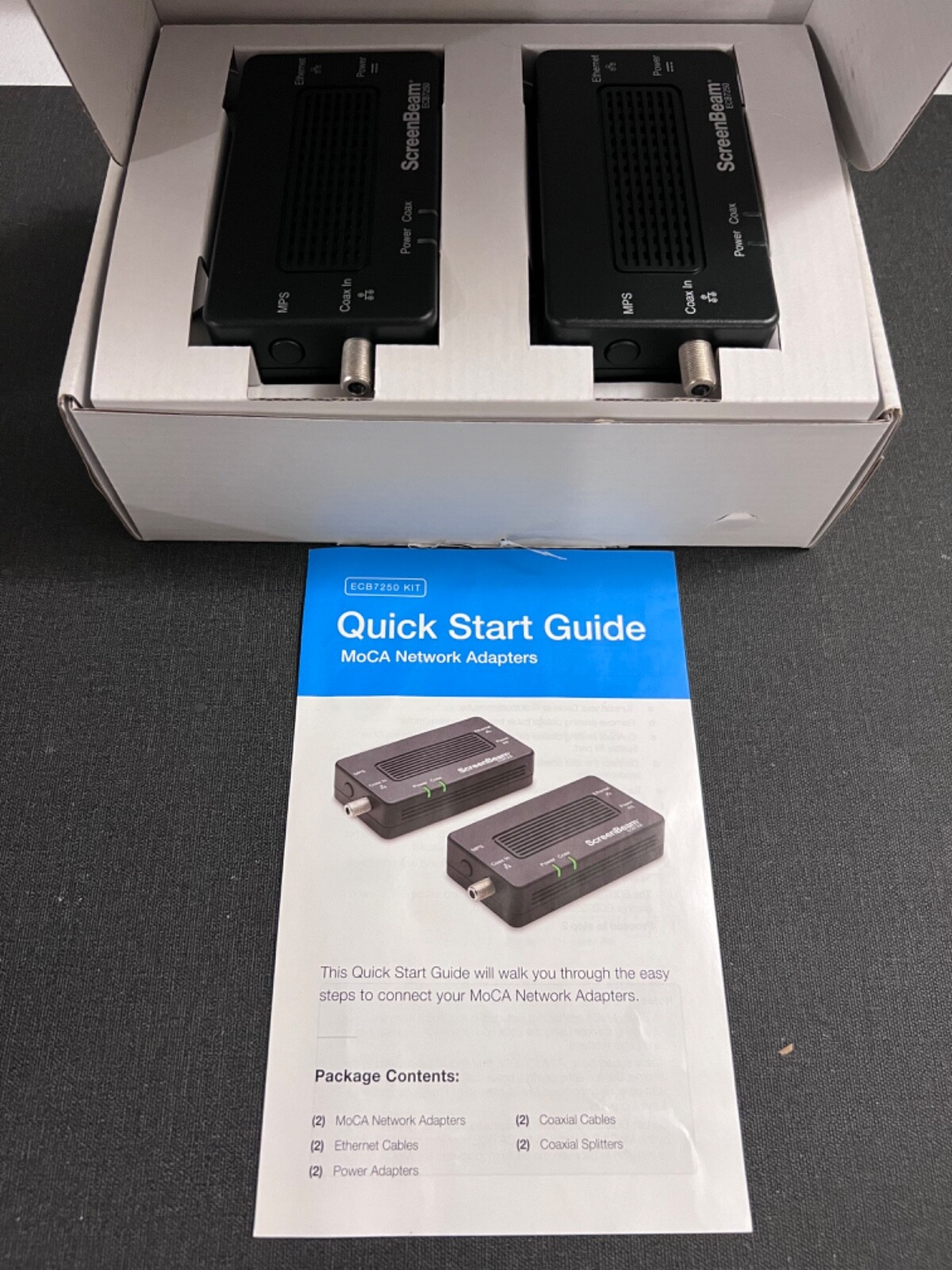 New ScreenBeam (2) ECB7250 Bonded MoCA 2.5 Network Adapter Kit ...