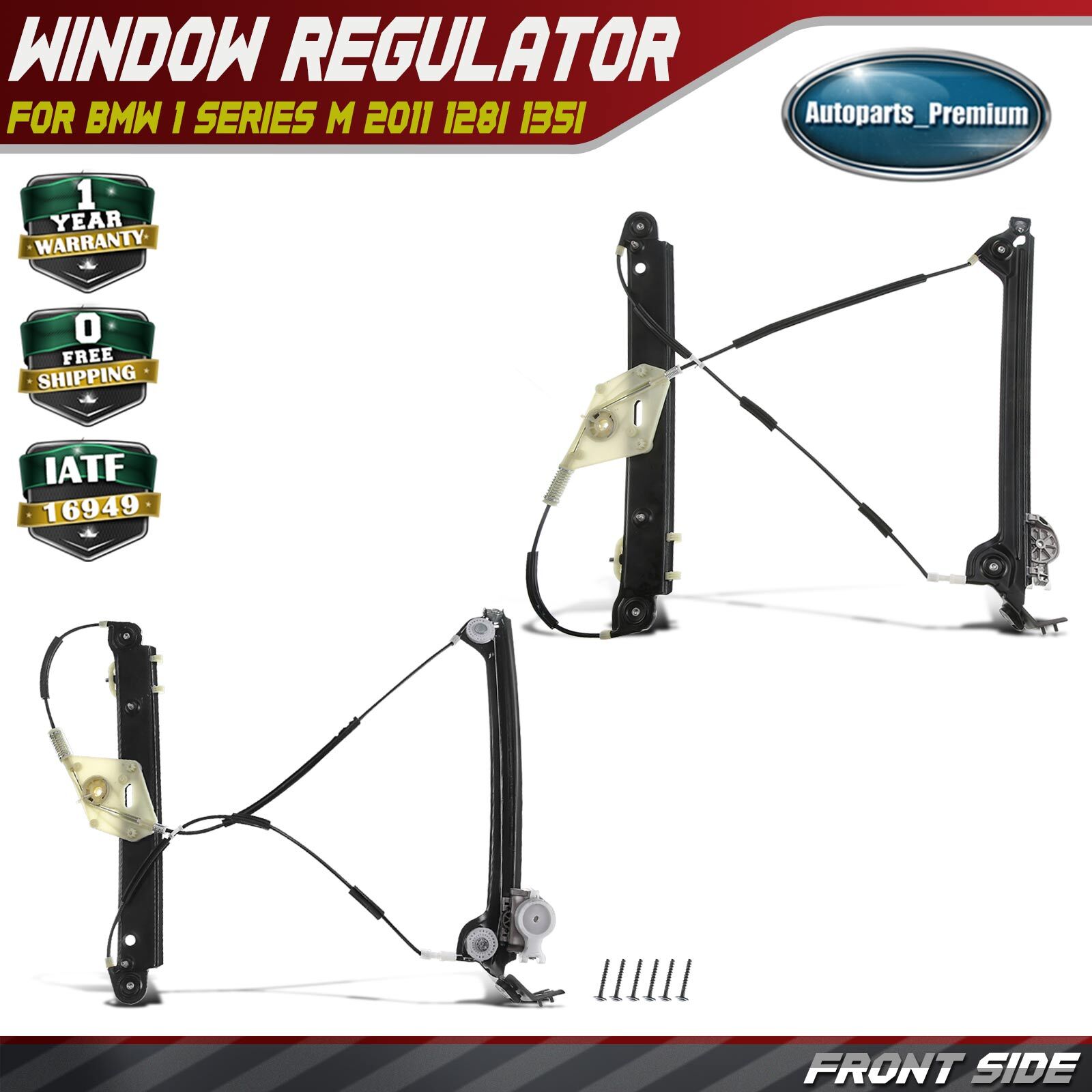 2x Front Left & Right Power Window Regulator for BMW 1 Series M 2011 ...