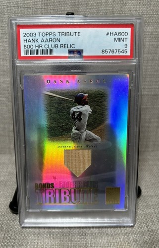 2003 Topps Tribute 600 HR Club Hank Aaron Game Used Bat Card PSA 9 | eBay