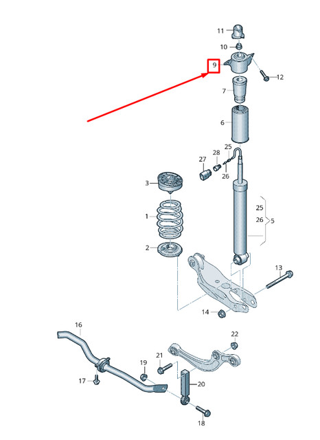 Genuine Audi Shock Mount 8W0513353B for sale online | eBay
