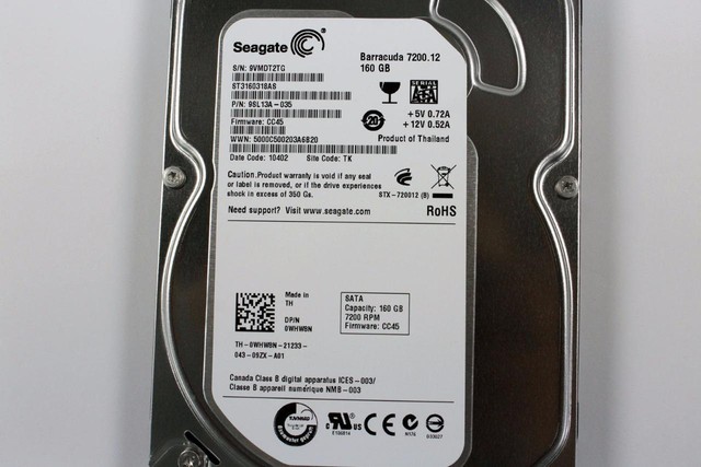Seagate ST3160318AS 160GB 7200K RPM 3.5" SATA HDD Hard Disk Drive WHW8N ...