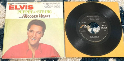 Elvis Presley: Puppet on a String/Wooden Heart 45 RCA/US w/sleeve G+/VG ...