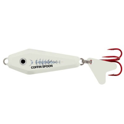 Northland Tackle Buck-Shot Coffin Spoon Size 35 - Super Glow Exo White ...